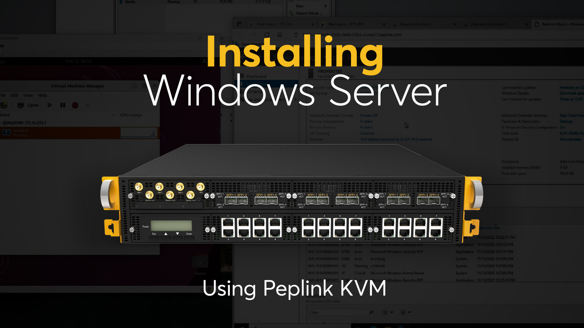 Installing Windows Server Using Peplink KVM - Peplink University